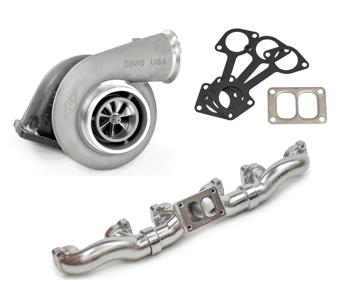 PDI Big Boss Stage 1 Turbo & Ceramic Coated Exhaust Manifold Combo for ...