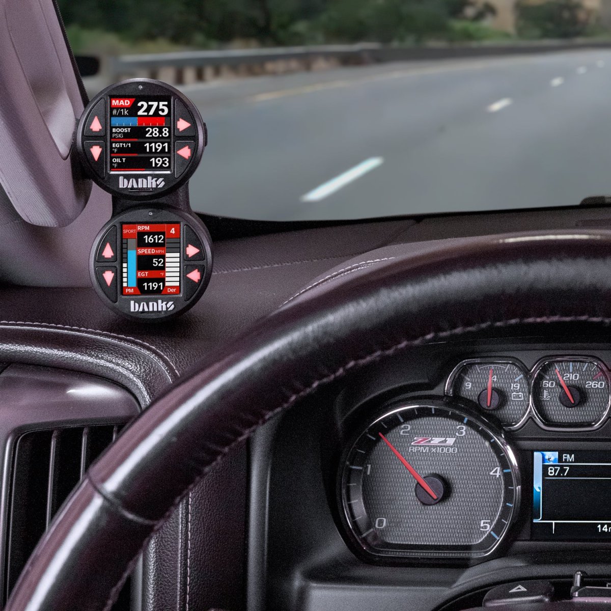 Banks 63350 iDash Dual Stealth Pod Mount for 2015-2019 Chevy & GMC 2500 ...