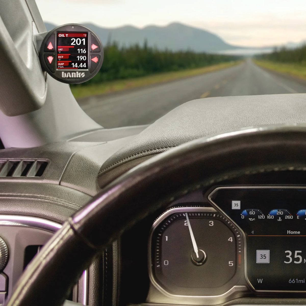 Banks 63359 iDash Single Stealth Pod Mount for 2019-2021 GM 1500, 2020 ...