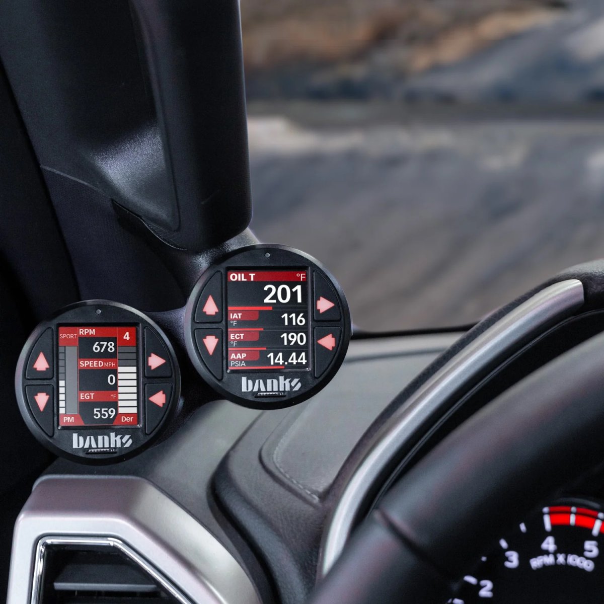 Banks 63368 iDash Dual Stealth Pod Mount for 2015-2020 Ford F-150 ...