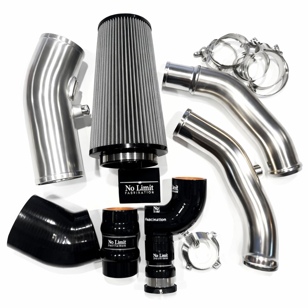 No Limit Fabrication Polished High Flow Bundle Kit With Dry Filter for ...