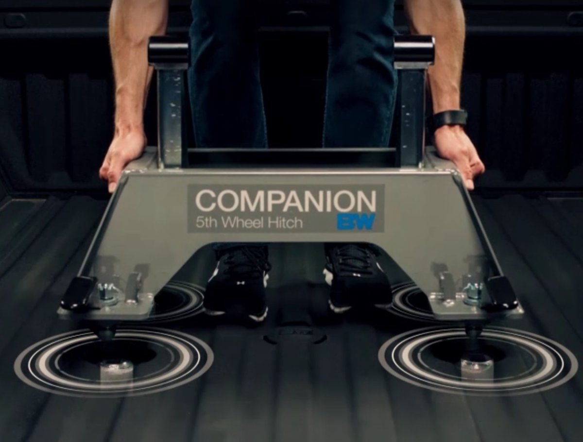 B&W RVK3770 Companion OEM Fifth Wheel Hitch, Slider Base, for 2016-2019 ...